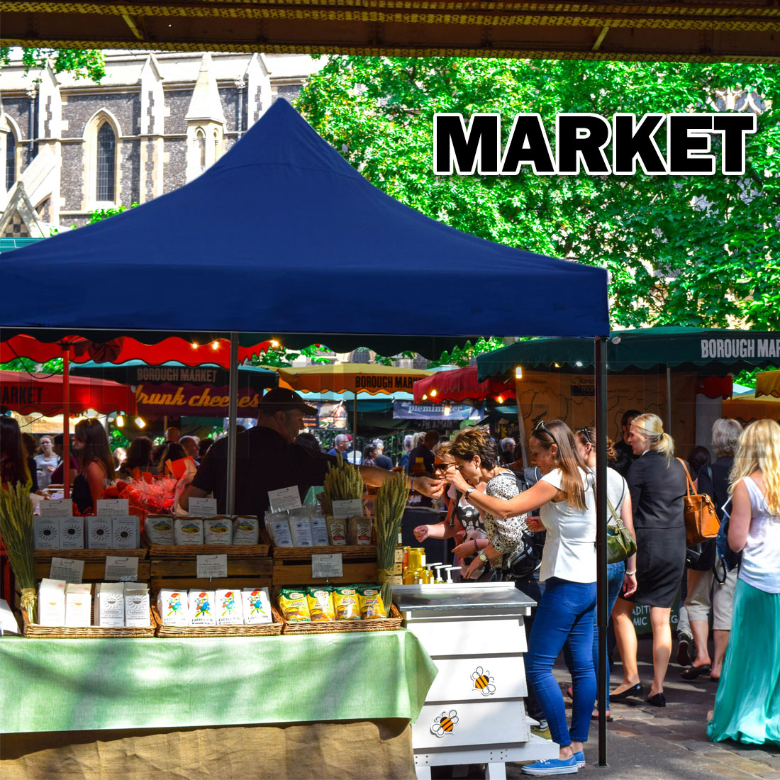 3x3m Pop Up Gazebo Outdoor Tent Folding Marquee Party Camping Market ...